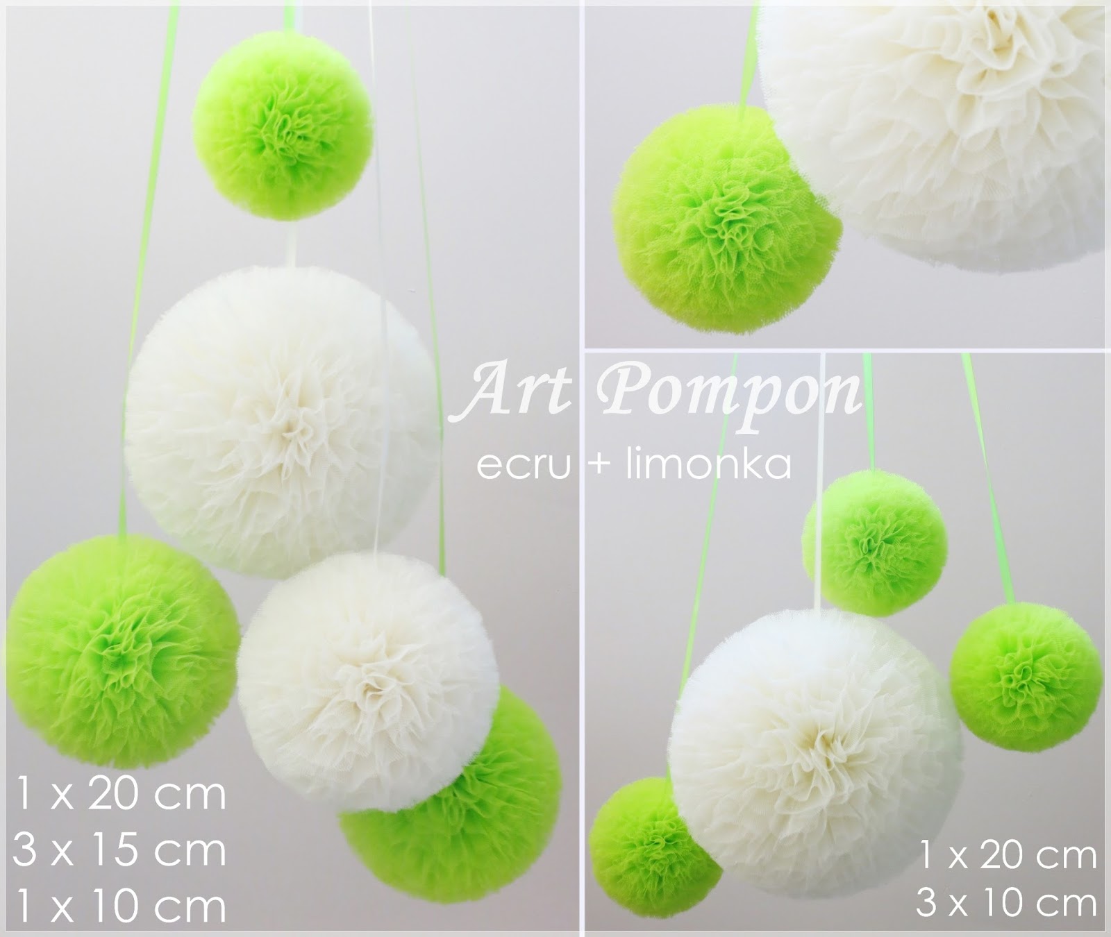 Pompony tiulowe - Art Pompon: POMPONY tiulowe