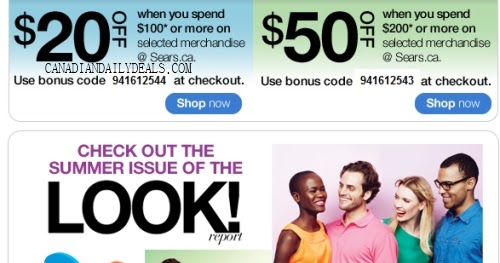 Canadian Daily Deals: Sears Canada: Exclusive Savings Promo Code Spend ...