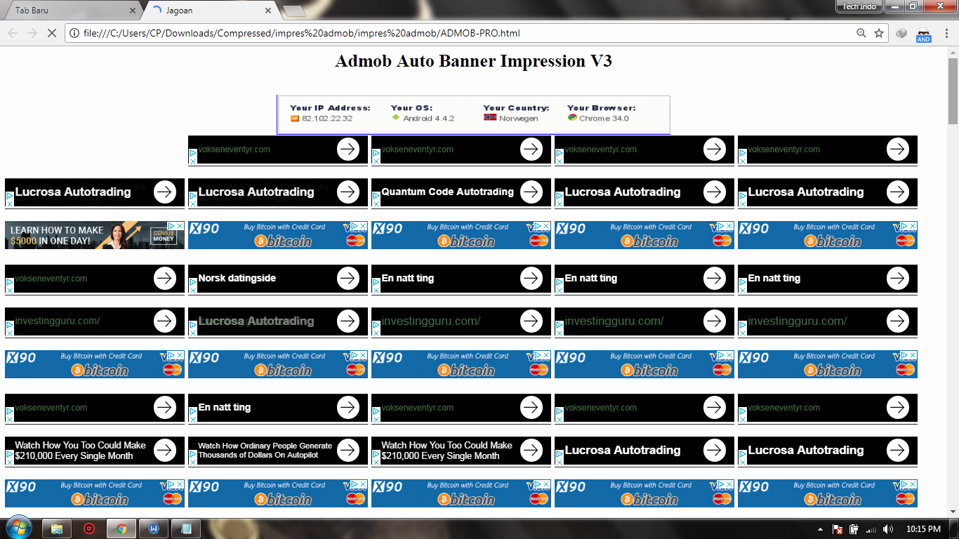 Free Script Admob Browser Auto Impression Banner | TeatrikaFajar