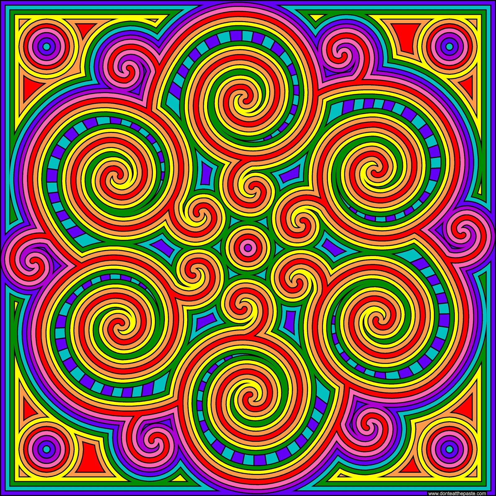 Don't Eat the Paste: Another Swirly Mandala to print and color