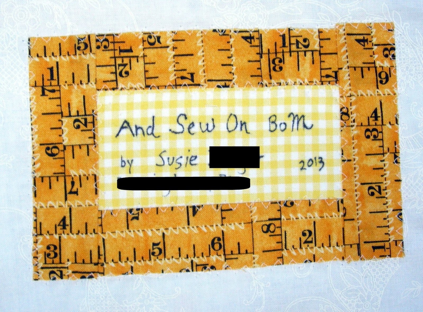 Susie's Sunroom: And Sew On Block of the Month Quilt