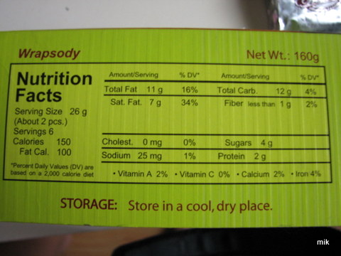 My Random Food Delight: Wrapsody: Pilinut-filled pastry