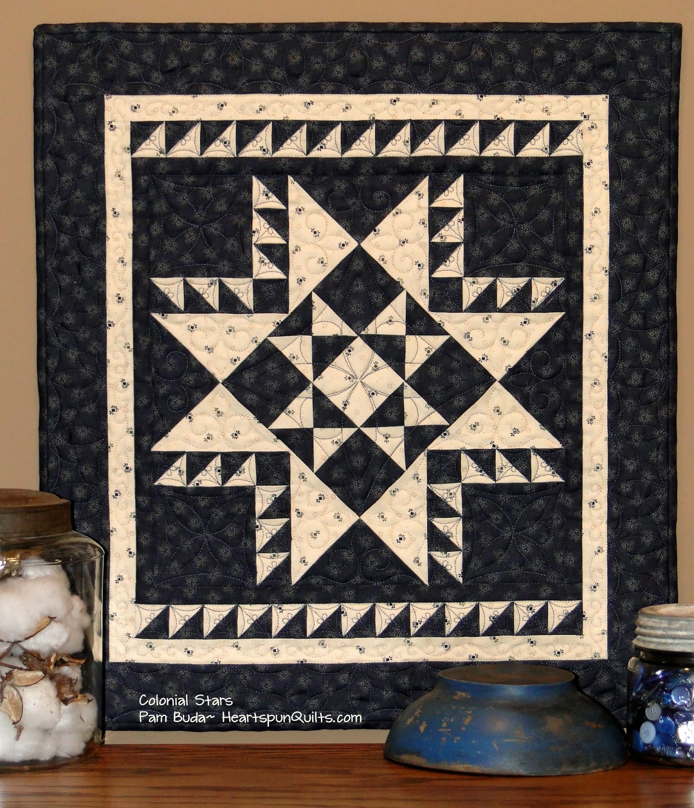 Heartspun Quilts ~ Pam Buda: Christmas Red & Green Colonial Star Quilt