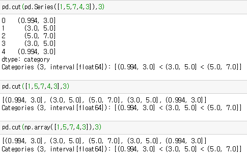 python pandas.cut - 별별정보