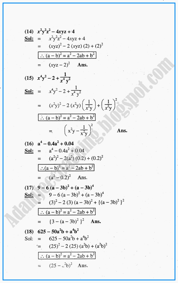 Adamjee Coaching: Exercise 5.1 - Factorization, HCF, LCM ...