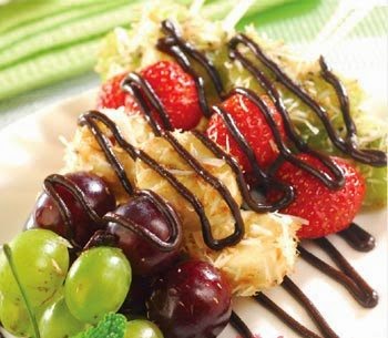 cooking: Fruit Satay Sauce Brown (Sate Buah Saus Coklat)