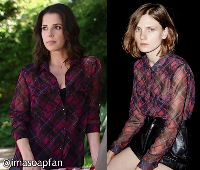 Sam Morgan's Burgundy, Black, and Blue Plaid Shirt - General Hospital ...