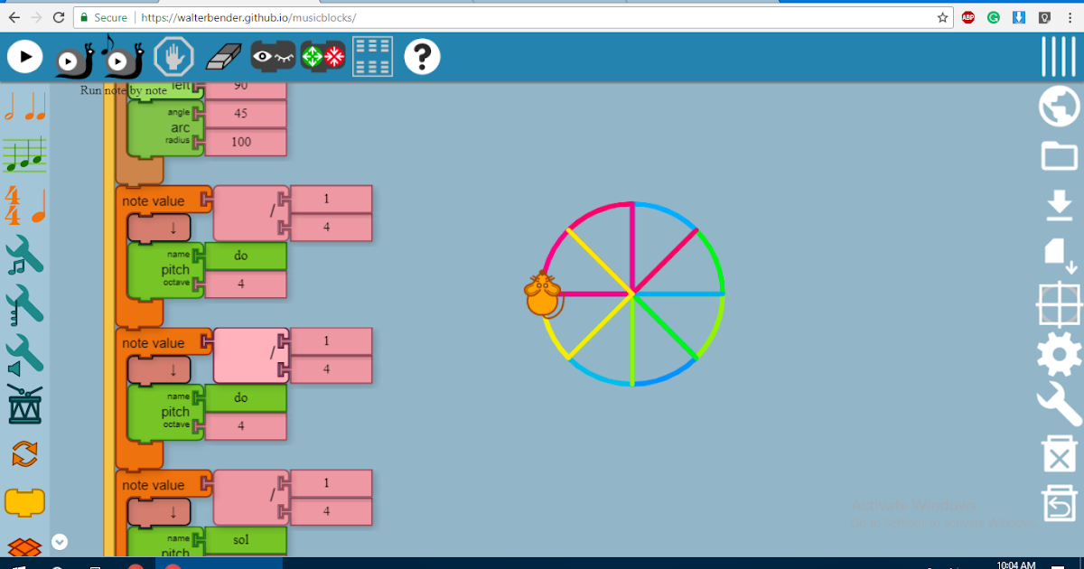 Experience using MusicBlocks