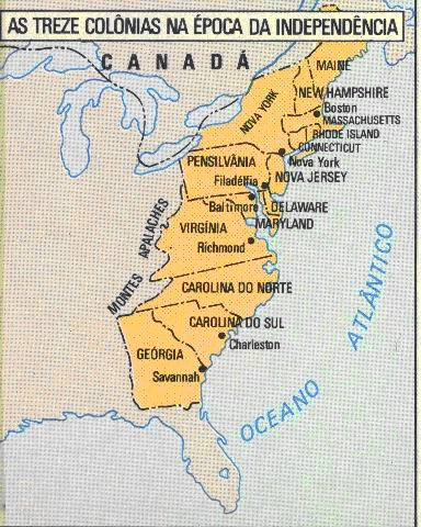 As 13 colônias e a formação dos estados unidos