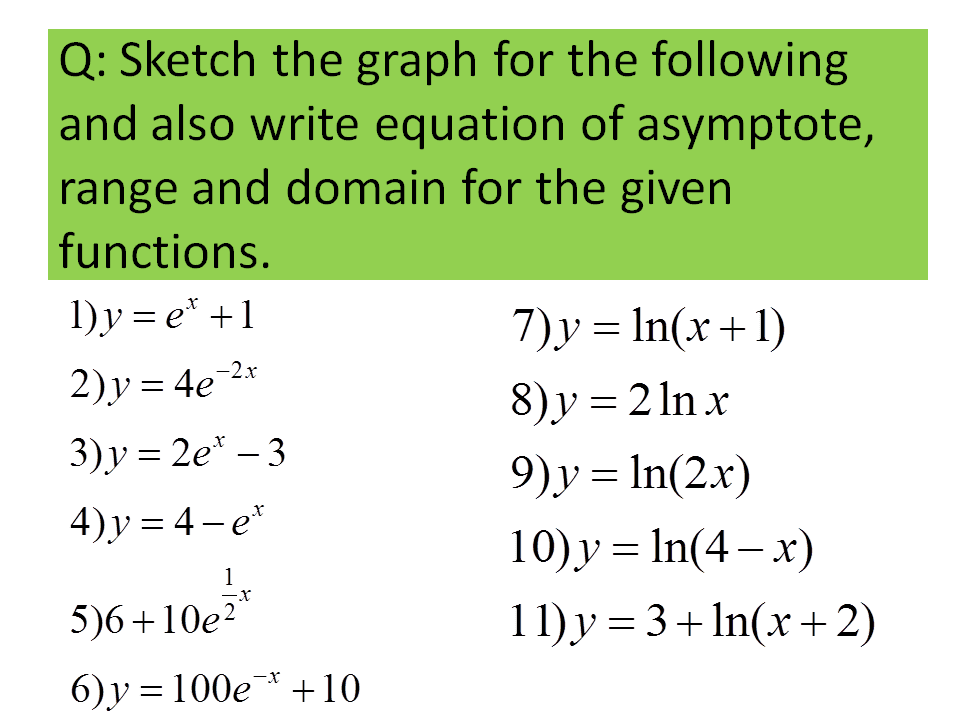 Math12: Chapter 8- Exponential and its inverse lnx function