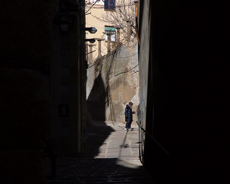 Exploring the streets of Cardona, Spain
