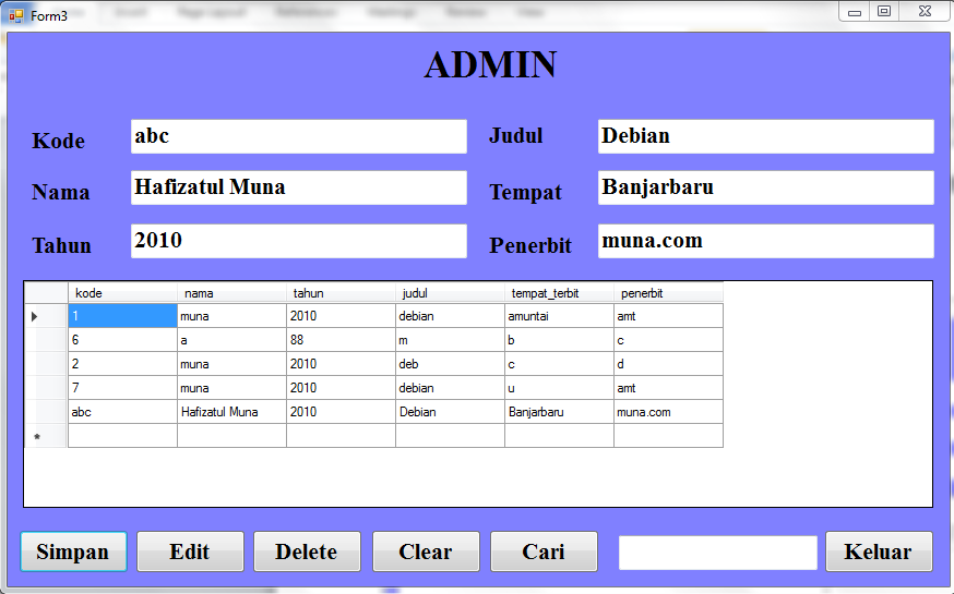 Koneksi Database Ms.Acces dengan Visual Studio 2015 (C#) CRUD ...
