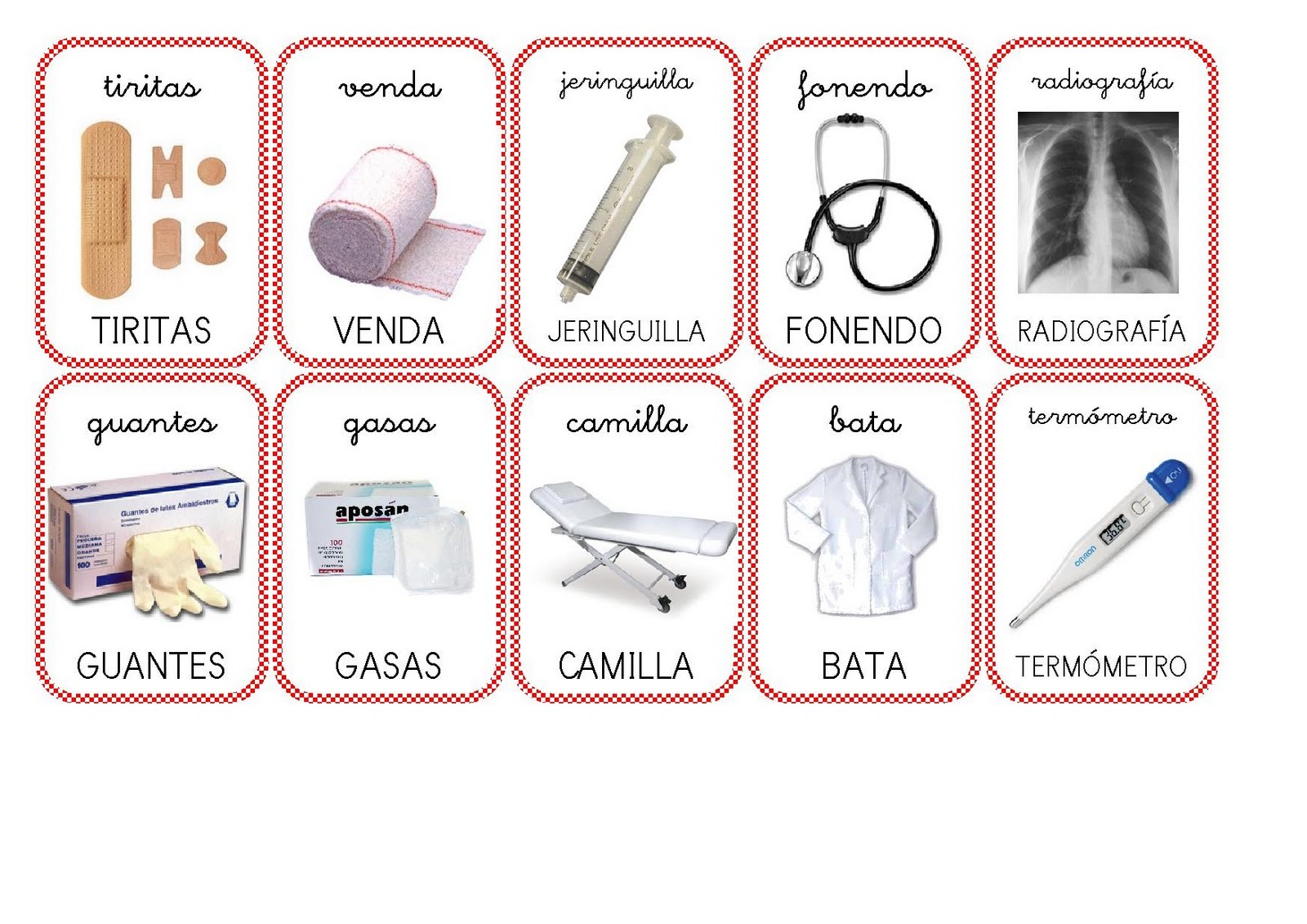 RECURSOS Y ACTIVIDADES PARA EDUCACIÓN INFANTIL: RINCÓN DEL HOSPITAL