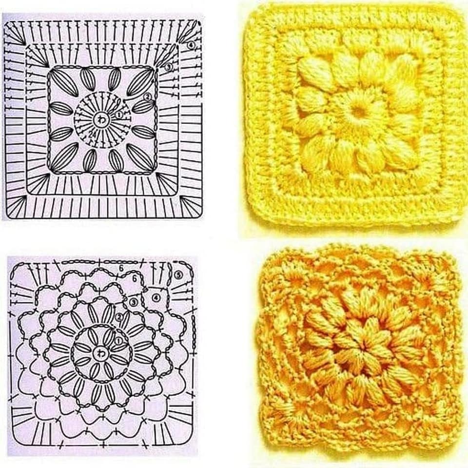 crochelinhasagulhas: Square em crochê