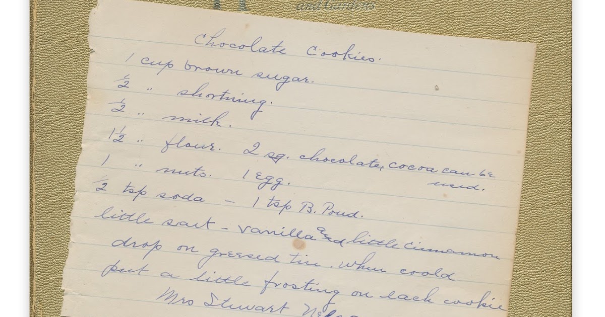 Handwritten Recipes: Chocolate Cookies