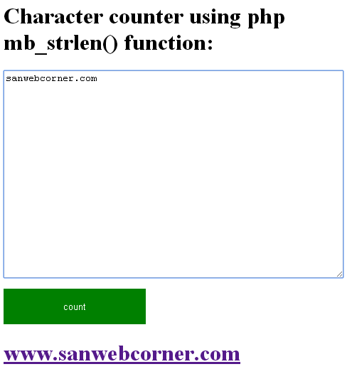 Simple Character Counter Using Php