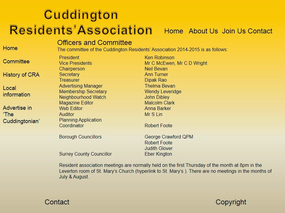 CRA Team Members Meetings & Activities: CRA Website - Progress Meeting ...