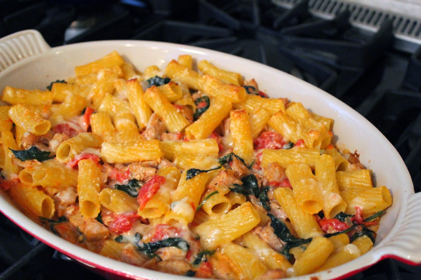Imperfect Polish: Baked Rigatoni with Chicken Sausage & Spinach