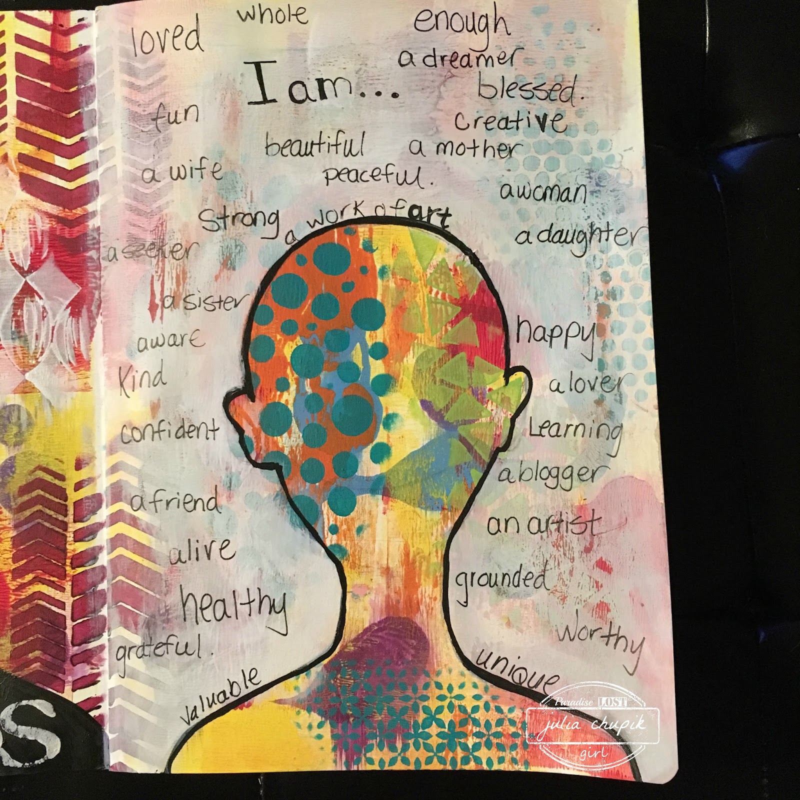 Paradise Lost: Art Journal Page for Bell Lets Talk Day.