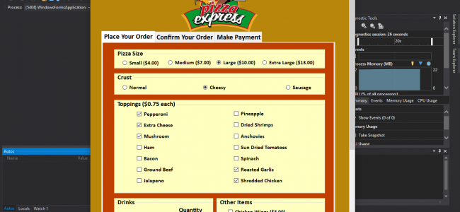 Pizza order system in C # with Source code | Complete Project With Database