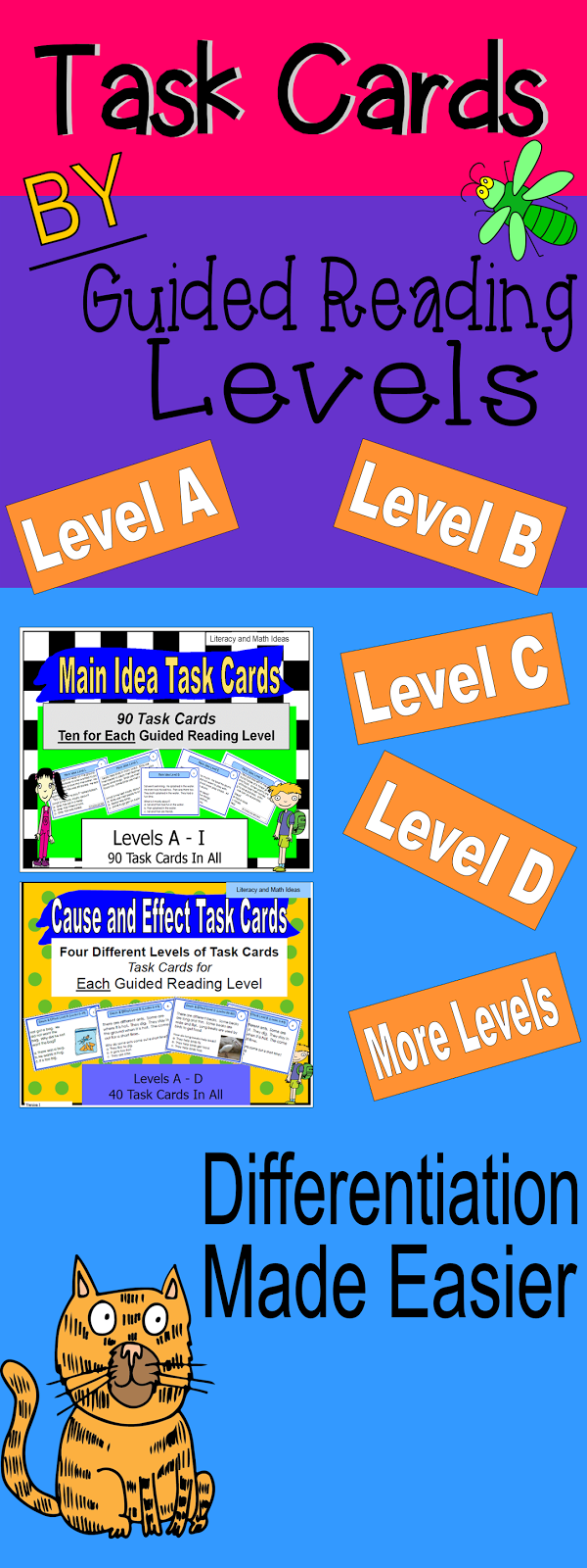 Literacy & Math Ideas: Task Cards Organized By Guided Reading Levels