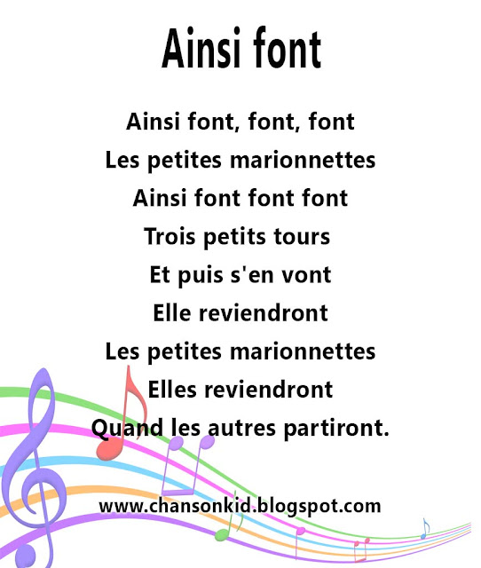 Ainsi font Chanson pour enfants