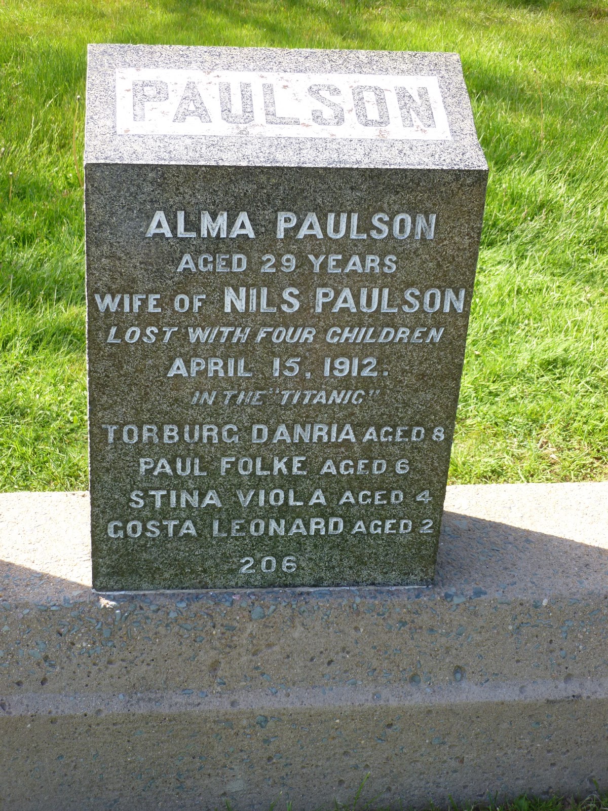 Photo-ops: Victim of the RMS Titanic: Alma Paulson (Pålsson) (#206 ...
