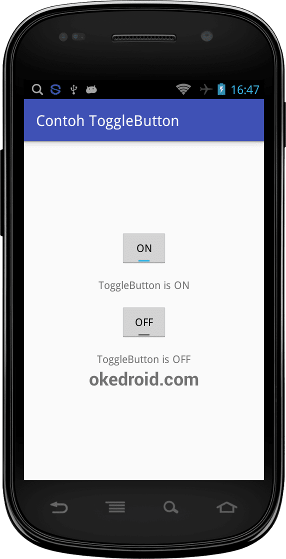 Cara Menerapkan Teladan Togglebutton Android - Java Media Kita