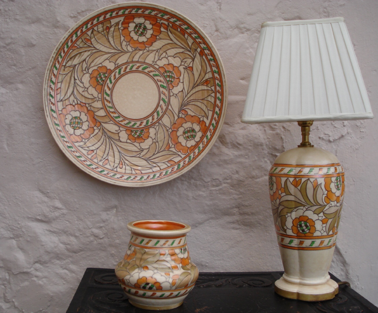 Crown Ducal & Charlotte Rhead Pottery: 4491 - Tudor Rose (brown, orange ...