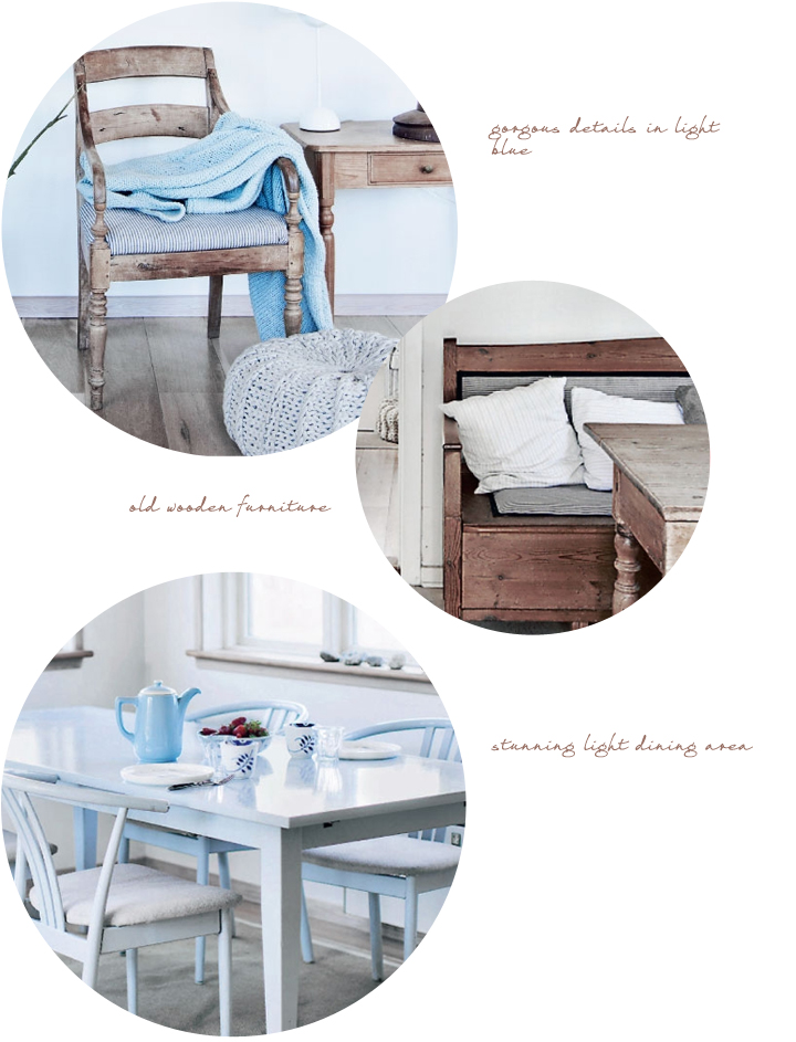 Stunning cottage with soft blue details and pretty light – 79 ideas