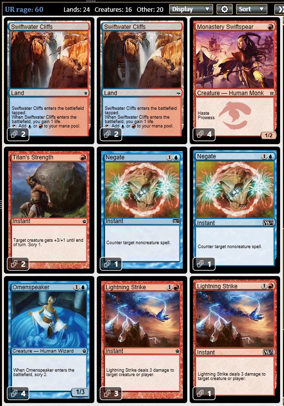 Magic the Gathering Adventures: [Standard] Blue Red Temur Battle Rage ...