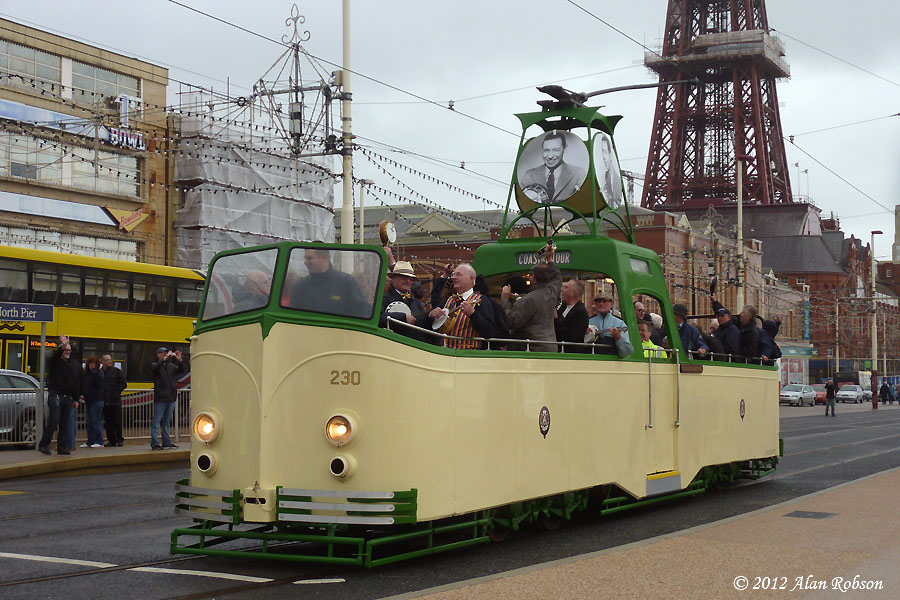 Blackpool Tram Blog: Boat 230 unveiled as George Formby tram