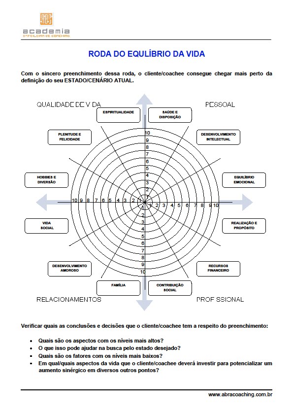RECARGA POSITIVA: RODA DA VIDA - COMO ANDA SUA VIDA?