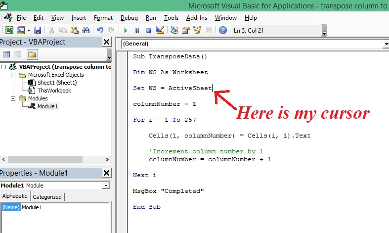 Excel Vba Solutions How To Transpose Values In A Column To A Row Using Vba