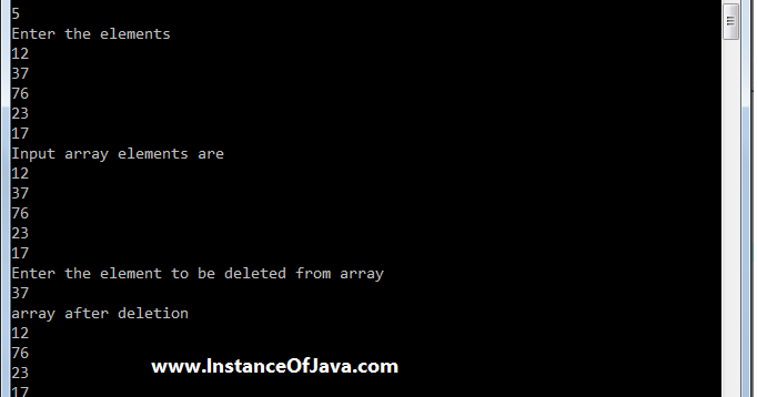 C Program To Delete An Element In An Array Instanceofjava