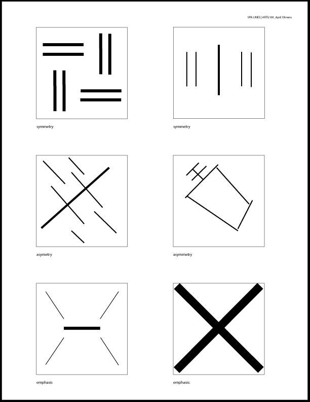 City College ARTG 100 April Otineru: Visual Principles Step 1-Line