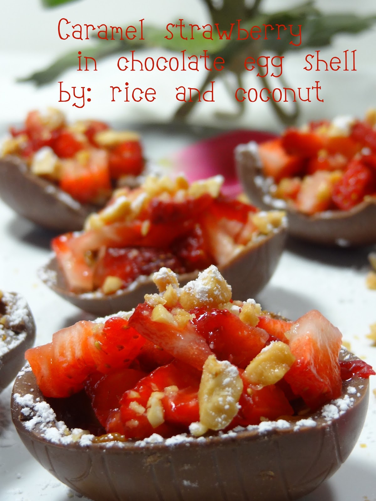 Caramel Strawberry in chocolate egg shells