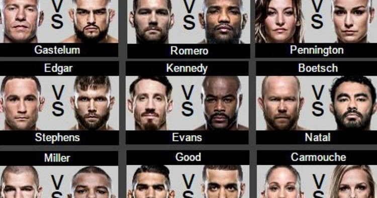 UFC Live Italia: UFC 205 - Official Fight Card