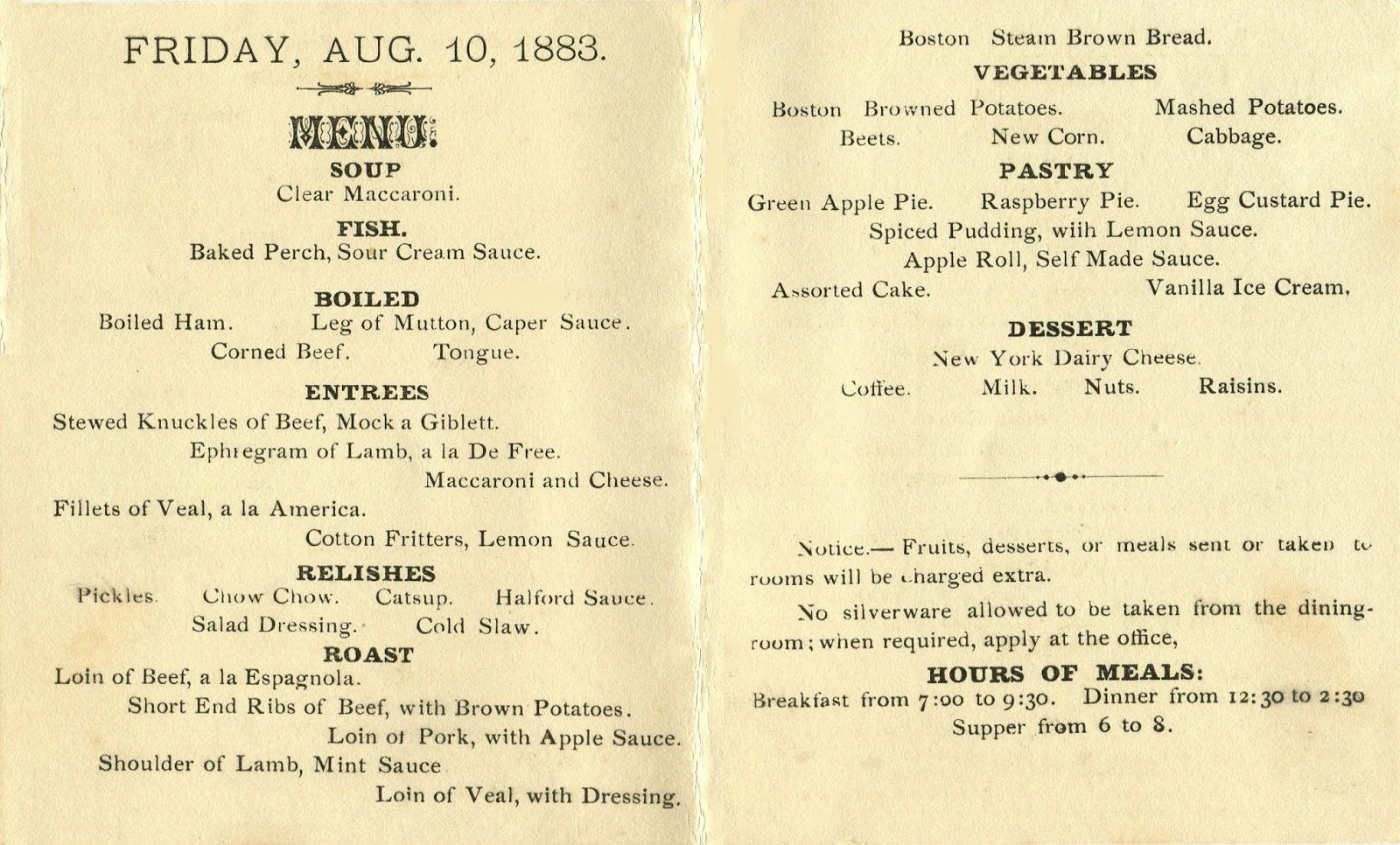 The American Menu: Epigram of Lamb, à la De Free