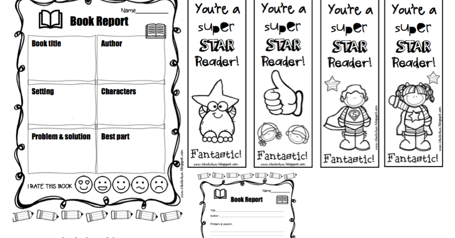 IDEALEDUCA: English library: book reports and bookmarks