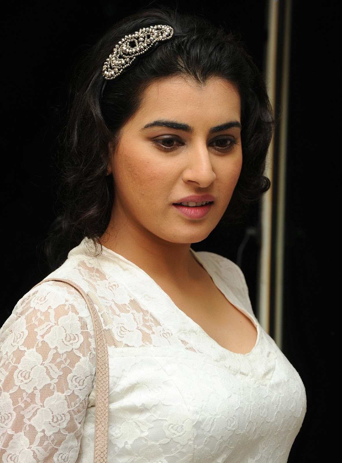 Archana Shastri Hot Photos In White Short Frock At Audio Launch Event ...