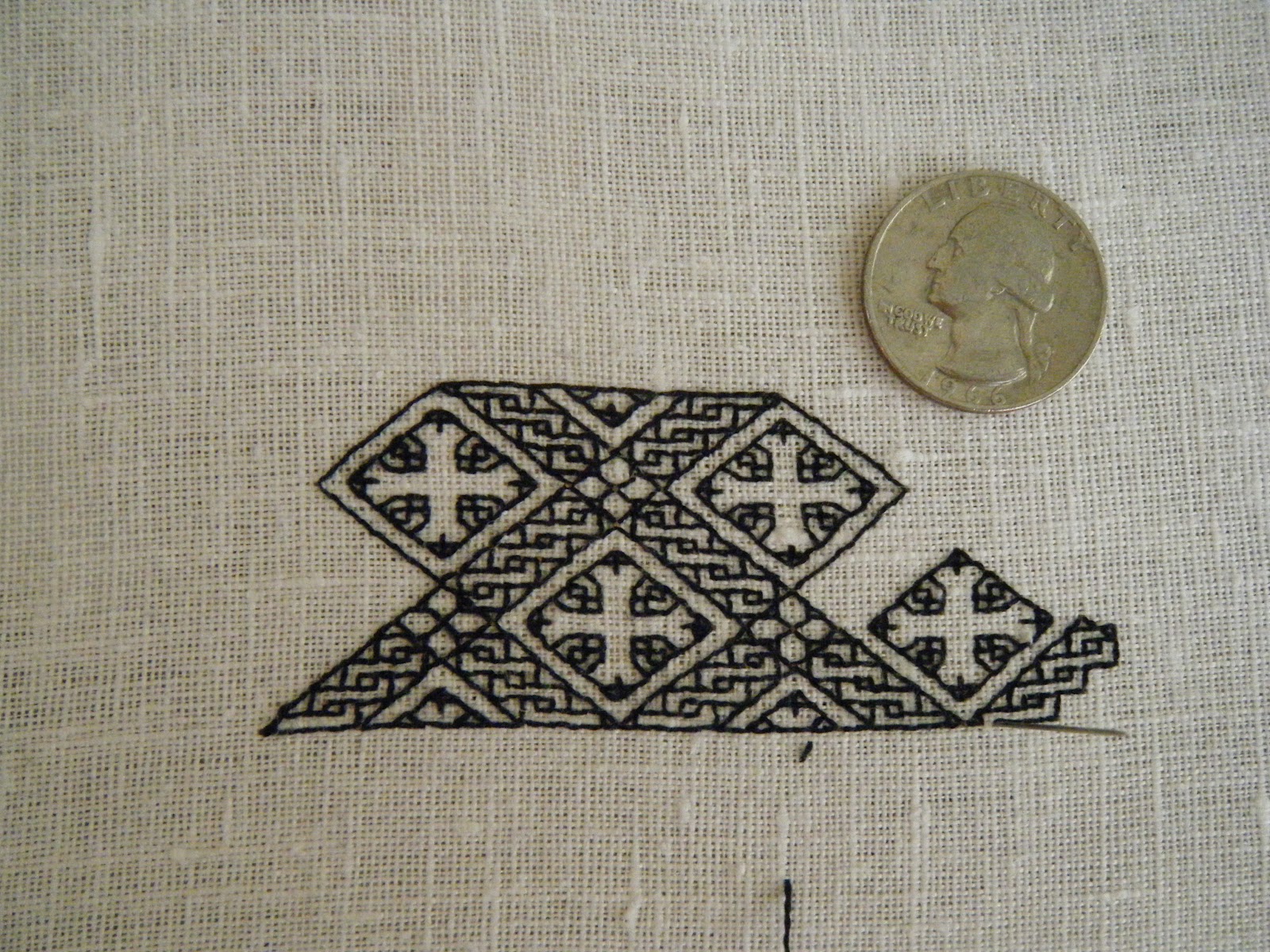 A Whispered Stitch: Blackwork Collar Commission WIP
