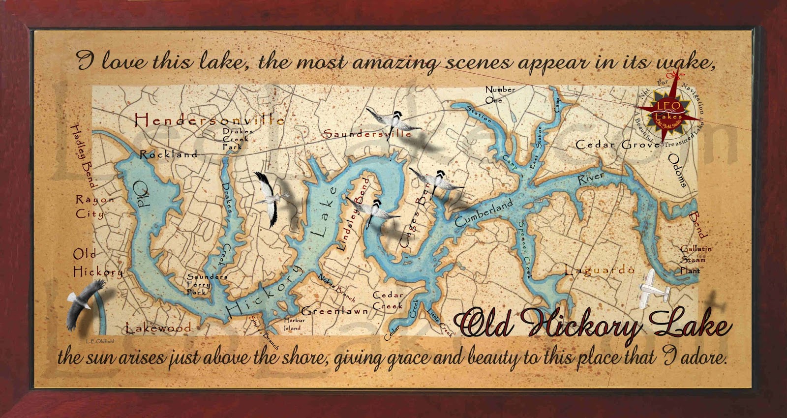 Old field Studio & Leo Lakes: Painting of Old Hickory Lake, Old Style!