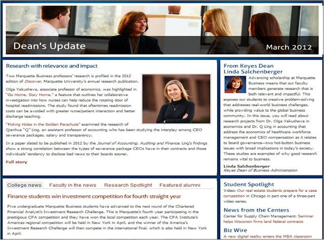 Marquette AIM Program Blog: Dean's Update Contains Story about AIM ...