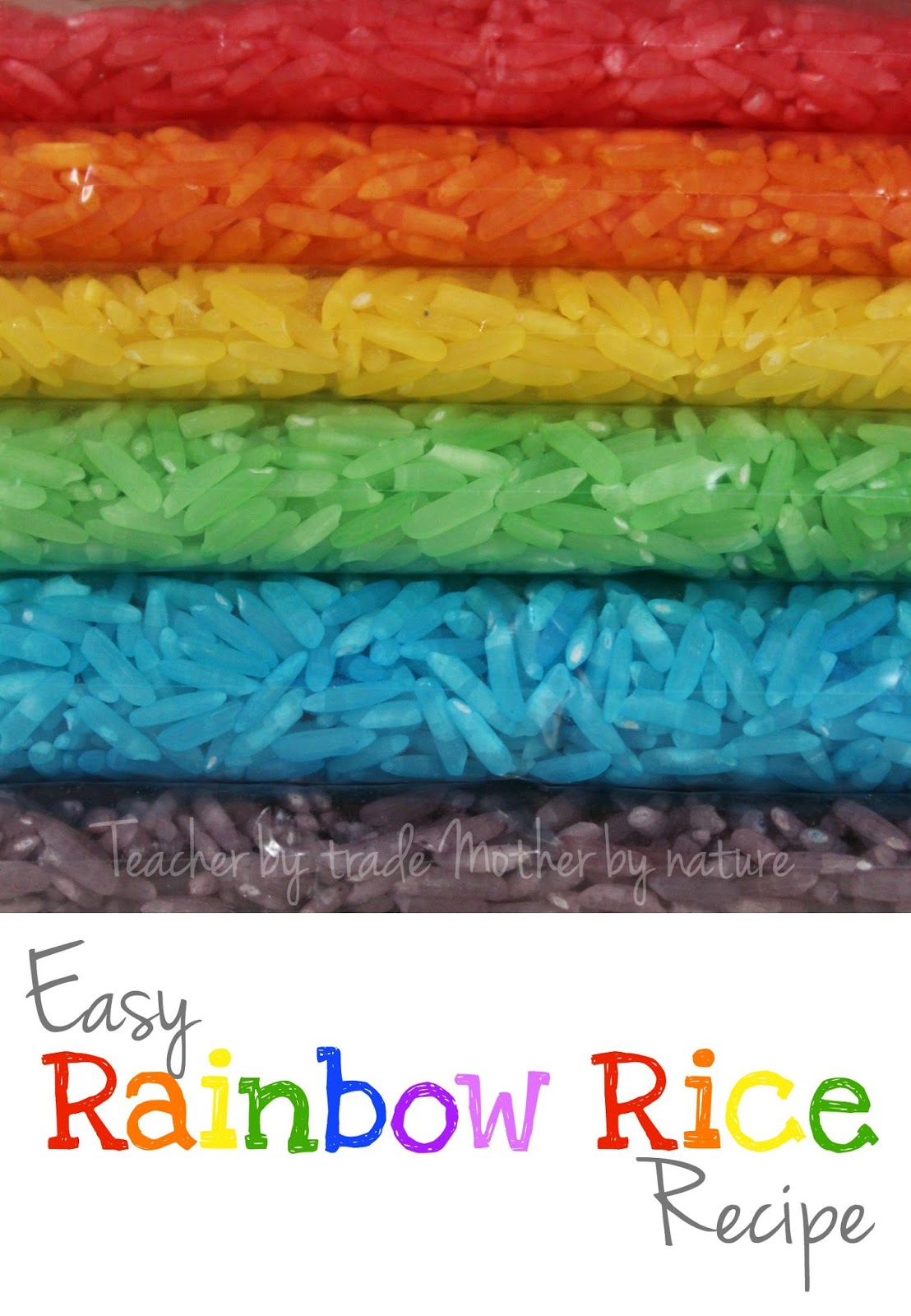 PLAY IDEA: Easy Rainbow Rice Recipe - Teacher by trade, Mother by nature