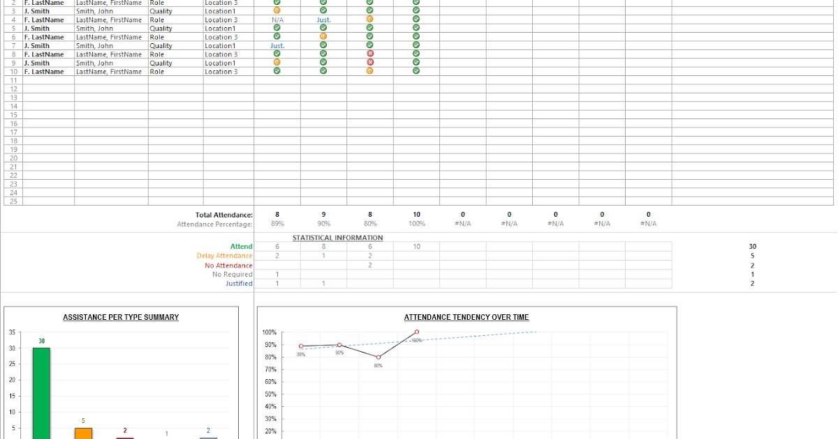 Attendance Tracker Ver. 1.1 ~ PROJECT MANAGEMENT: The Easy Way!