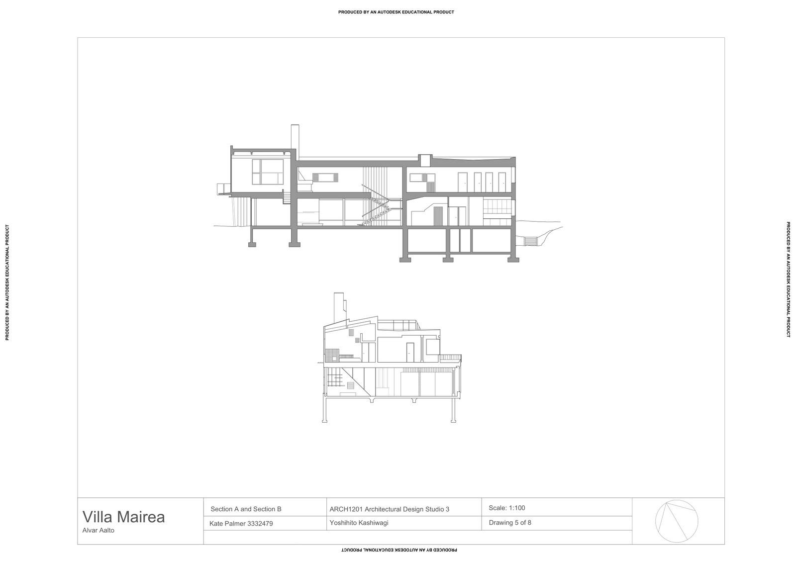 ARCH1201- Architectural Design Studio 3: Villa Mairea Drawings