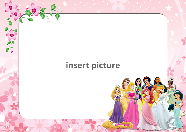 Disney Princess Floral PNG Frame - Printable PNG Frames | Cartoon ...