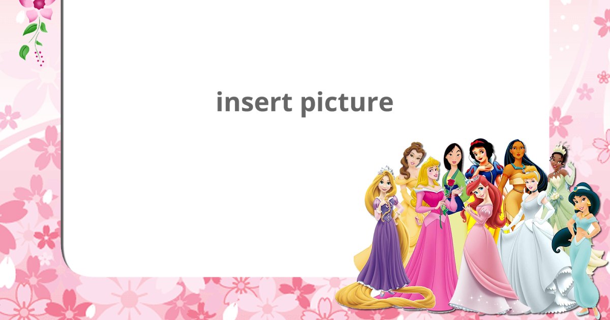 Disney Princess Floral PNG Frame - Printable PNG Frames | Cartoon ...
