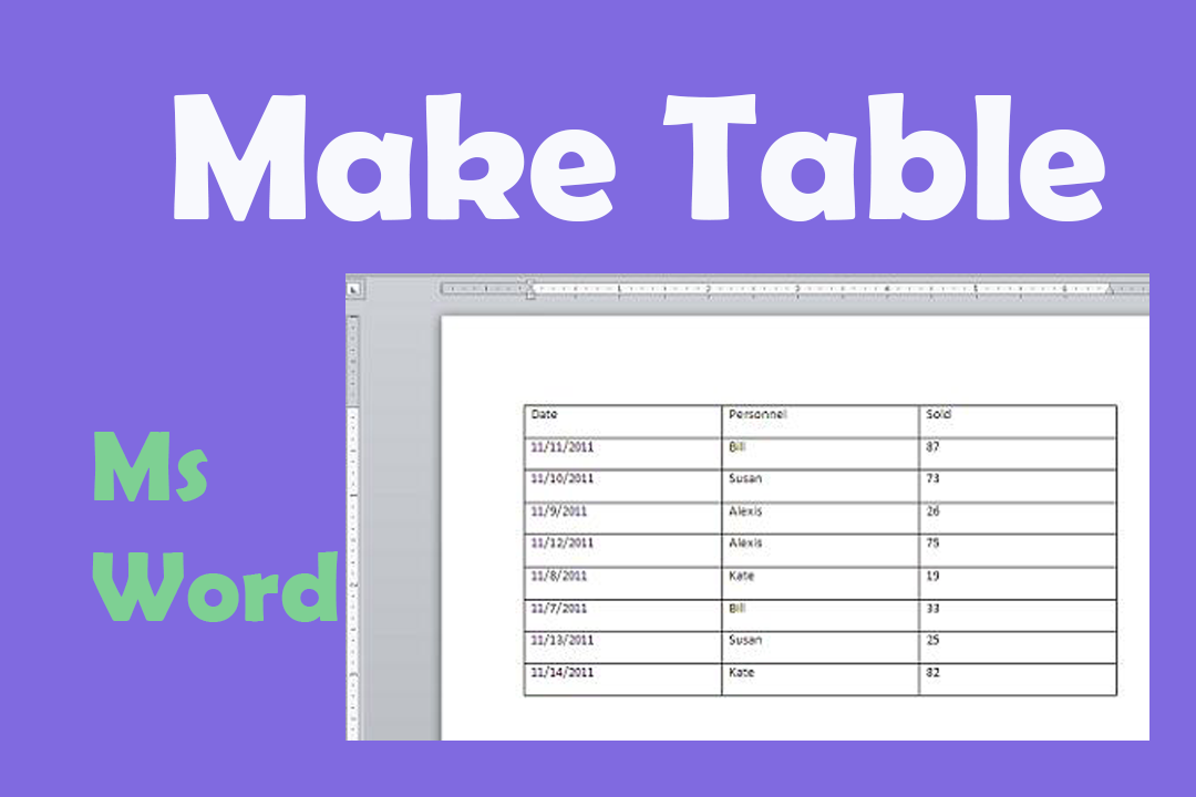 Office Tutorials: How to make/create a table in Ms Word simple and easy ...